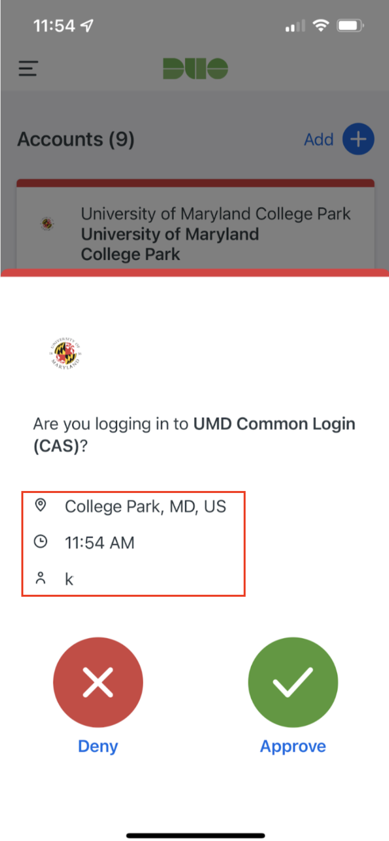 Duo Multi-factor Authentication (MFA) Push Approval Screen - IT Support ...